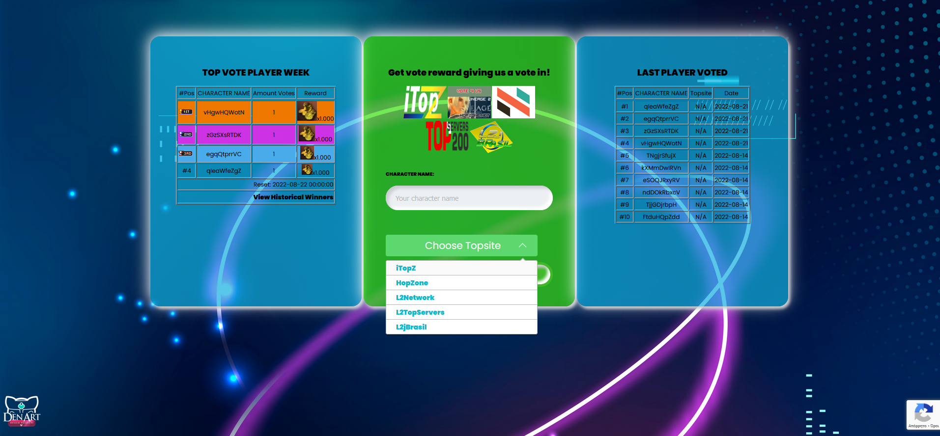 OFFICIAL Vote Panel V2 L2OFF & L2J - Shop DenArt Designs