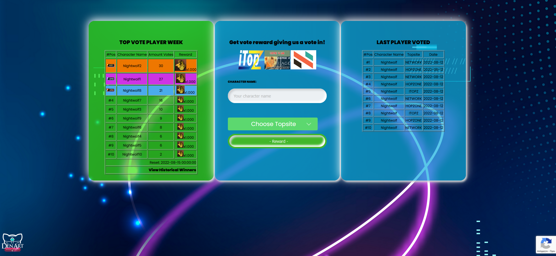 OFFICIAL Vote Panel V2 L2OFF & L2J - Shop DenArt Designs