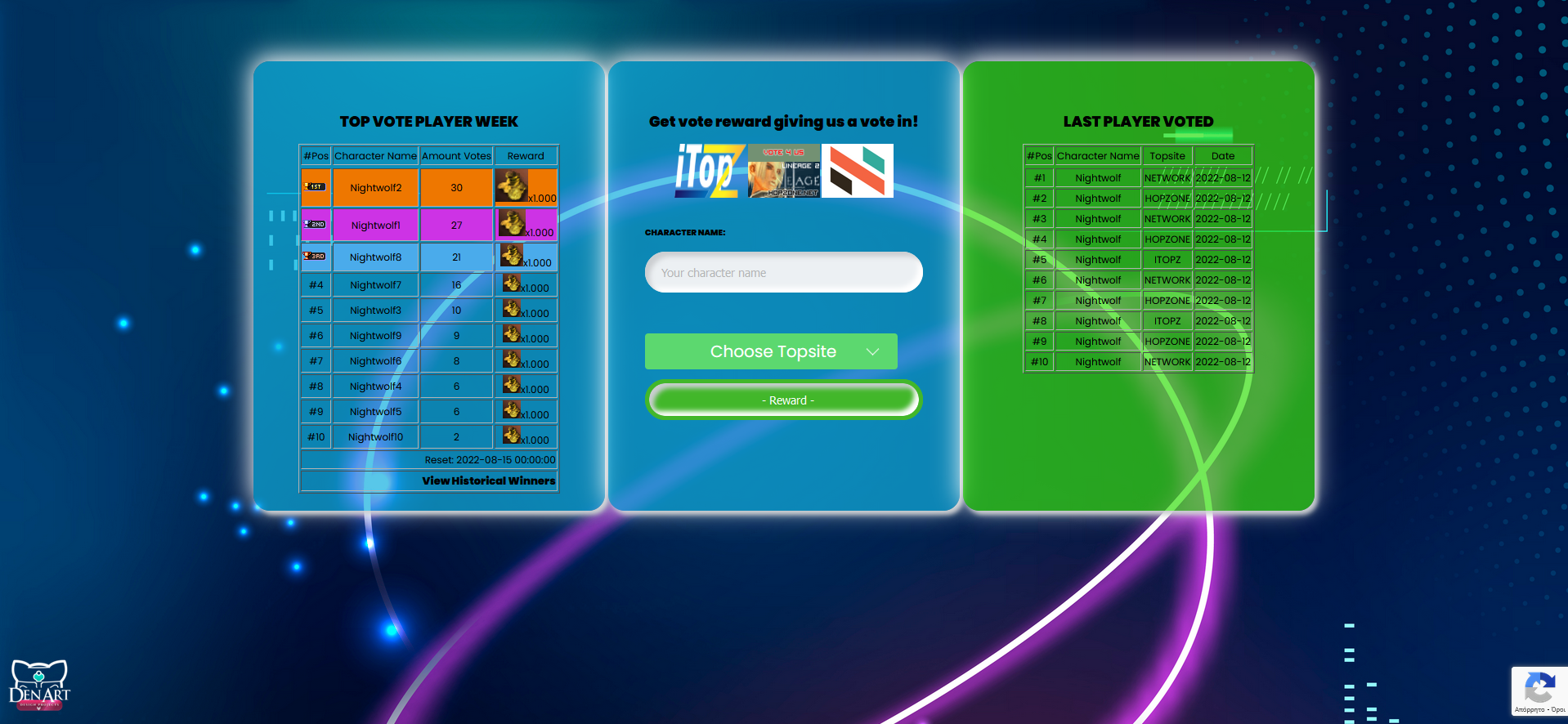 OFFICIAL Vote Panel V2 L2OFF & L2J - Shop DenArt Designs